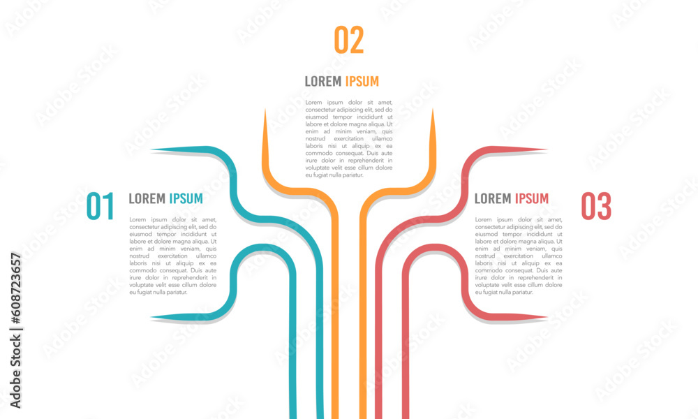 Infographic intersection 3 options business strategy. Vector ...
