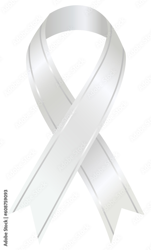 The white or pearl ribbon serves as a symbol for various causes and ...