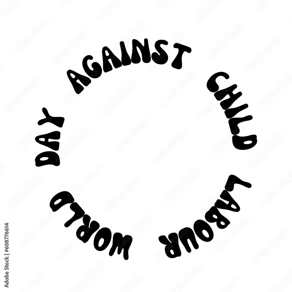 world against child labour text, world against child labour calligraphy ...