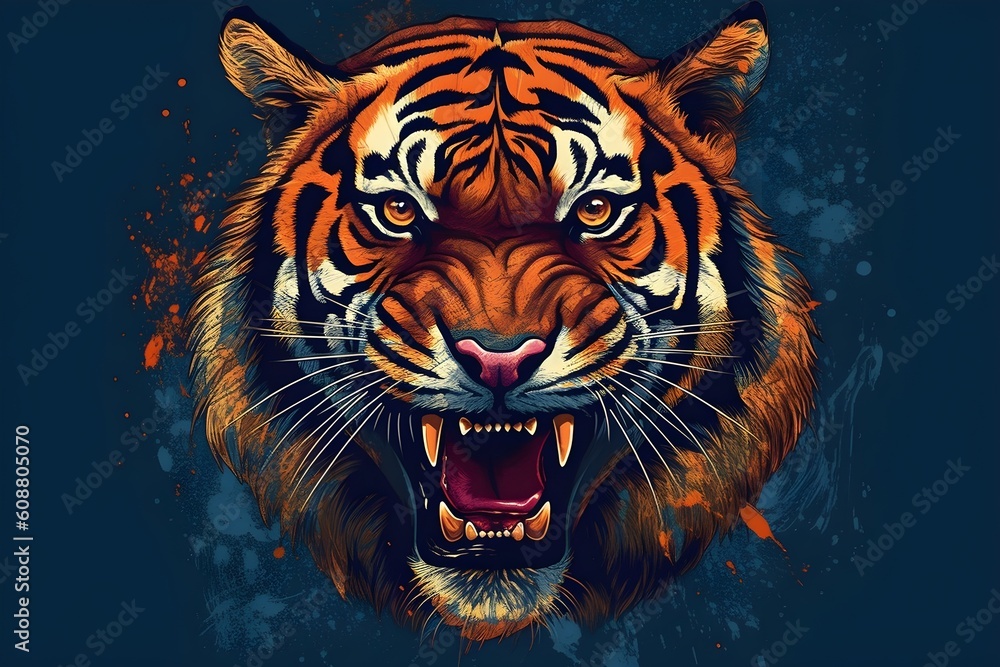 Cool intimidating Tiger portrait, printable wallpaper, perfect for ...