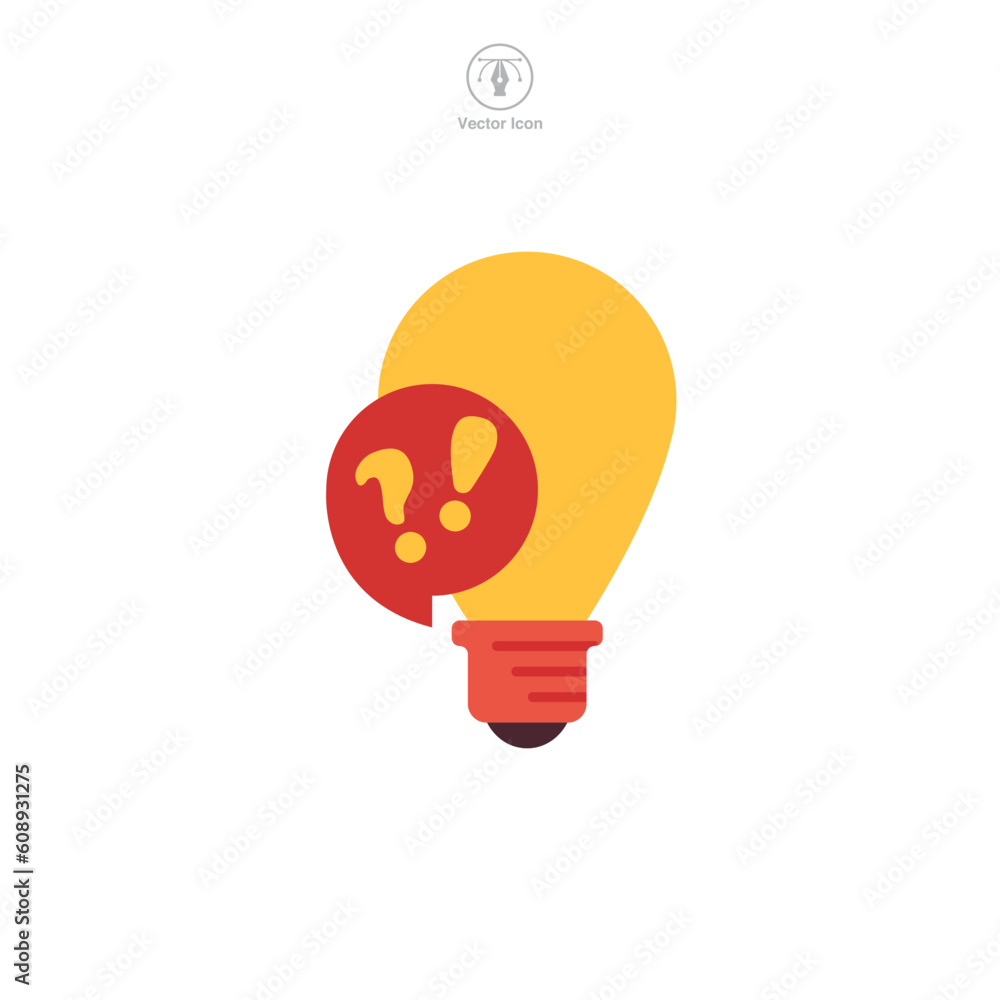 Question mark and lightbulb, Question Answer, Quiz Icon symbol template ...