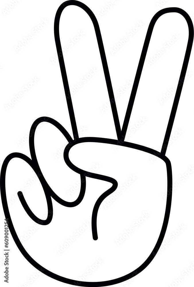 Hand Peace Sign SVG Cut File for Cricut and Silhouette, EPS Vector, PNG ...