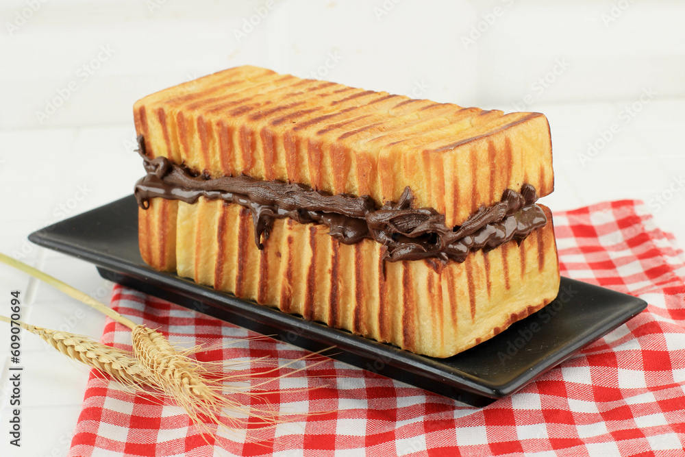 Roti Bakar Bandung with Chocolate Spread Stock Photo | Adobe Stock