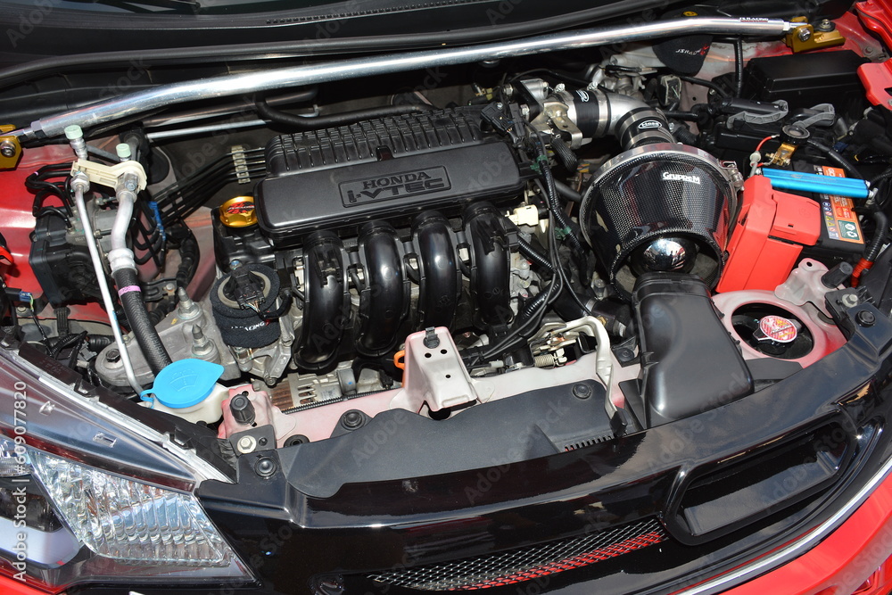 Honda fit engine at true fit crew anniversary meet in San Juan ...