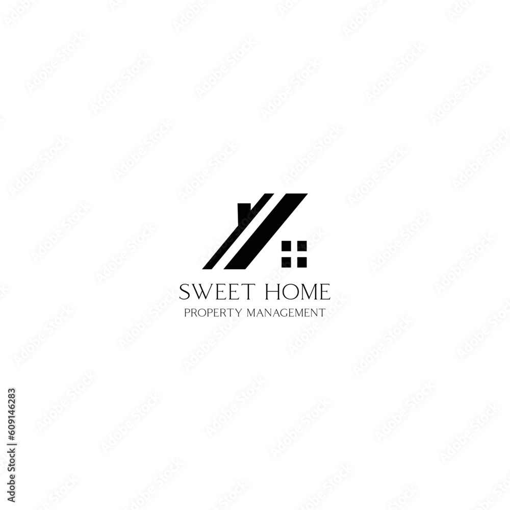 sweet home property management logo design with house symbol Stock ...