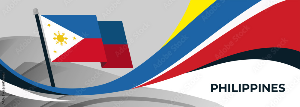 Philippines national day banner design. Filipino flag theme graphic web ...