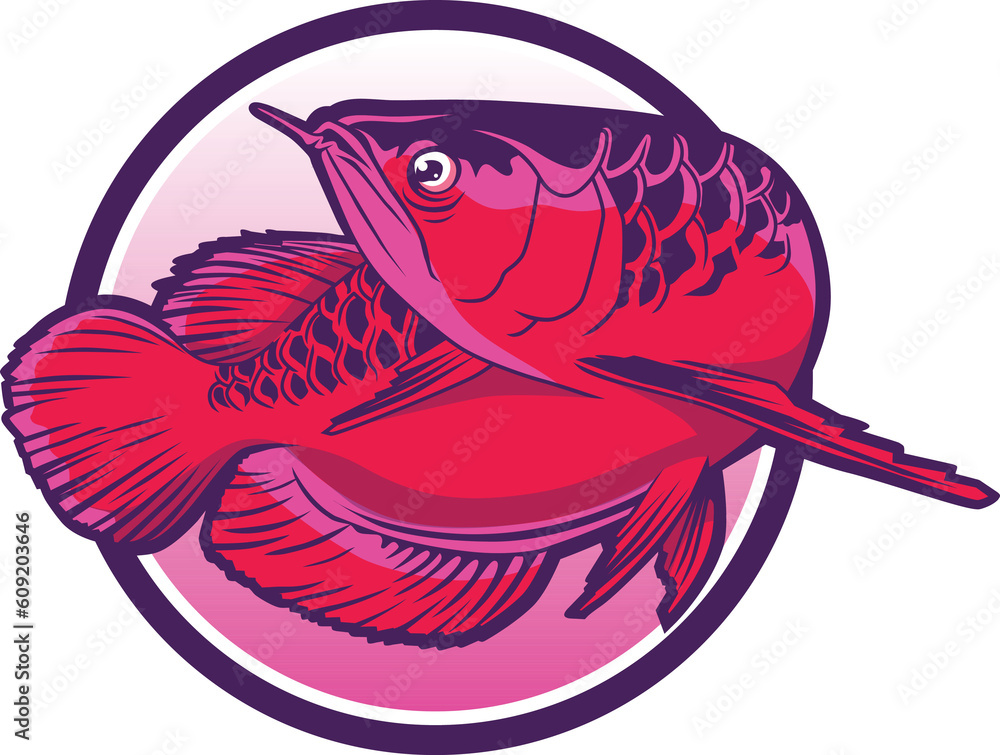 Arowana Fish Png Logo Design. Red Arowana Fish Mascot Design.ai Stock ...