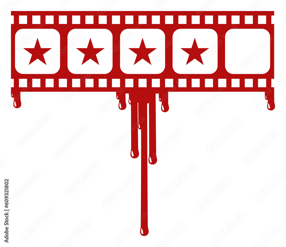 Star Rate Sign in the Bloody Filmstrip Silhouette. Rating Icon Symbol ...