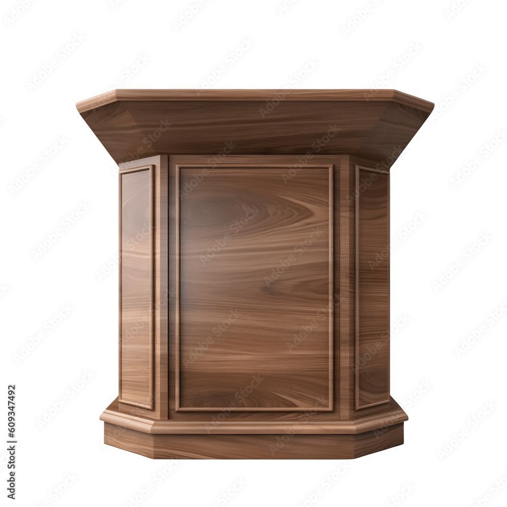 Wooden Pulpit, png file. Transparent Background with generative ai ...