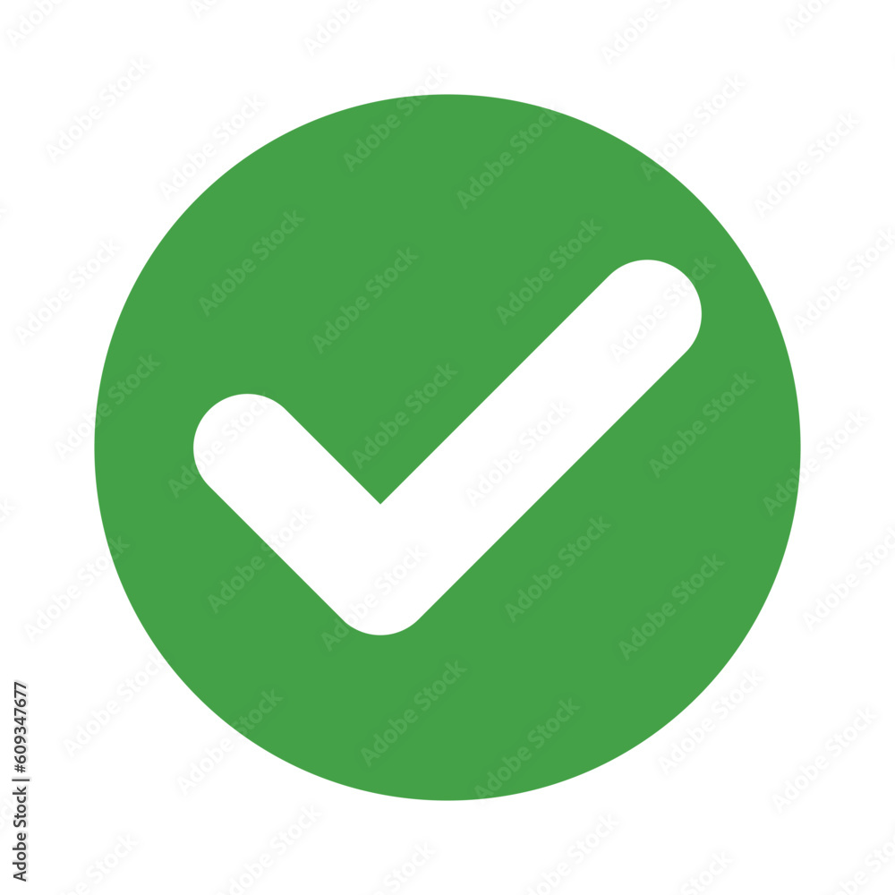 Green Checkmark Tick icon. Correct Tick Symbol and Approved Symbol Vector Illustration Stock ...