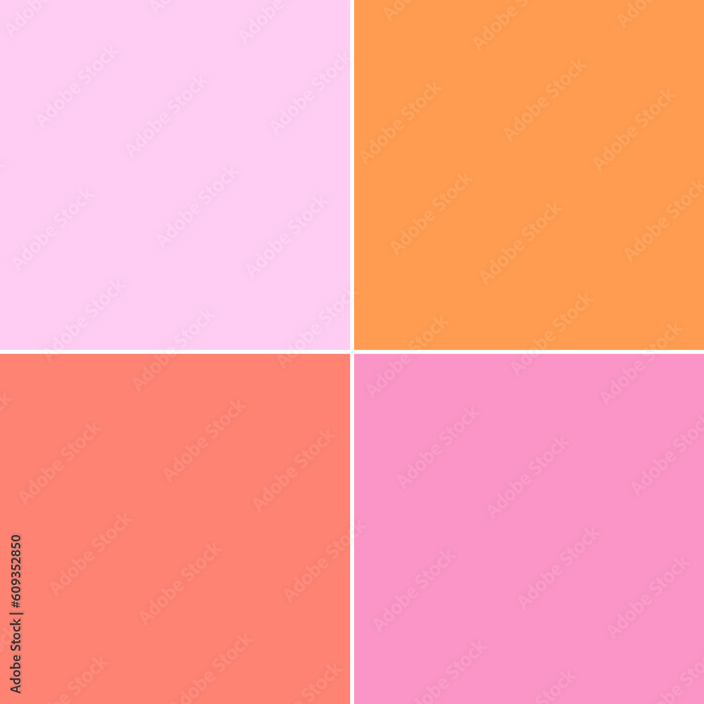 image of 4 square quadrants. light and medium pink and peach color ...