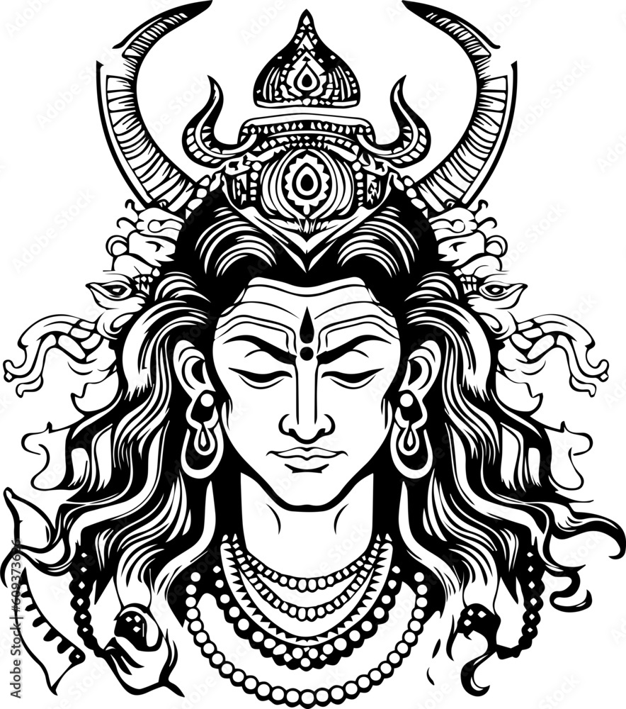 Hindu god shiva mahakaal images Stock Vector | Adobe Stock
