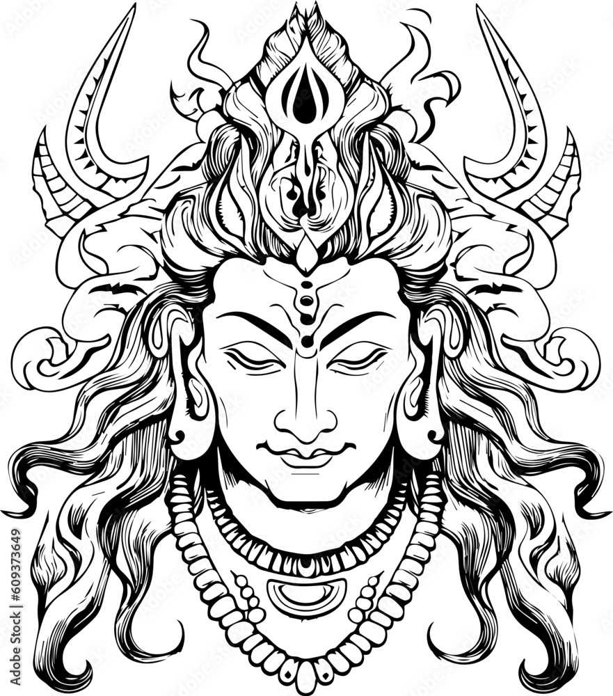 Hindu god shiva mahakaal images Stock Vector | Adobe Stock
