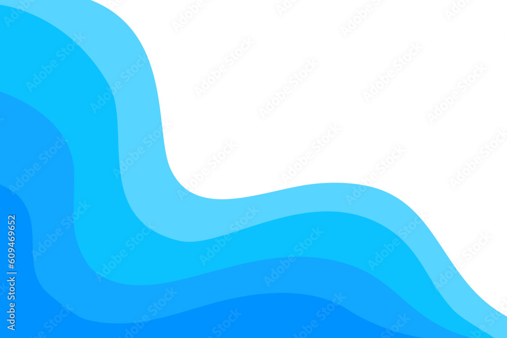 Blue Wave Water Element Vector Background Curve Border Corner Frame ...