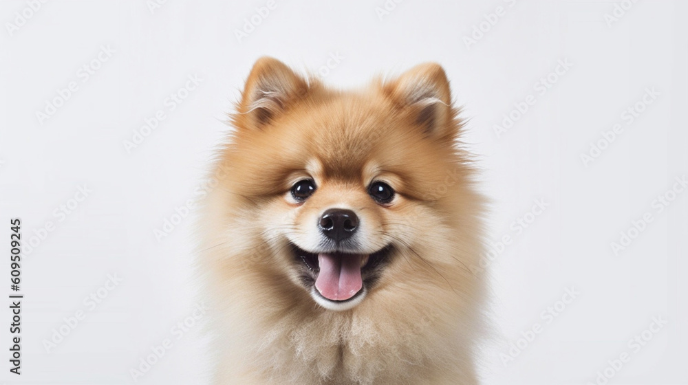 Adorable dog on a white background in different poses. Dog for ...