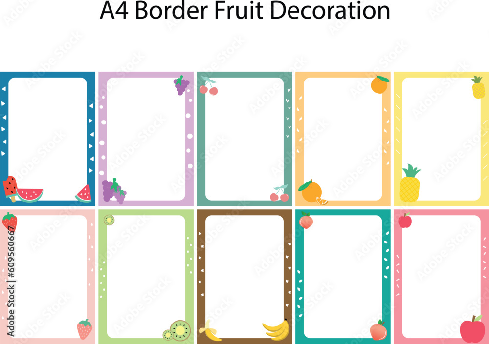black space with cute a4 border frame illustration clipart for kids or ...