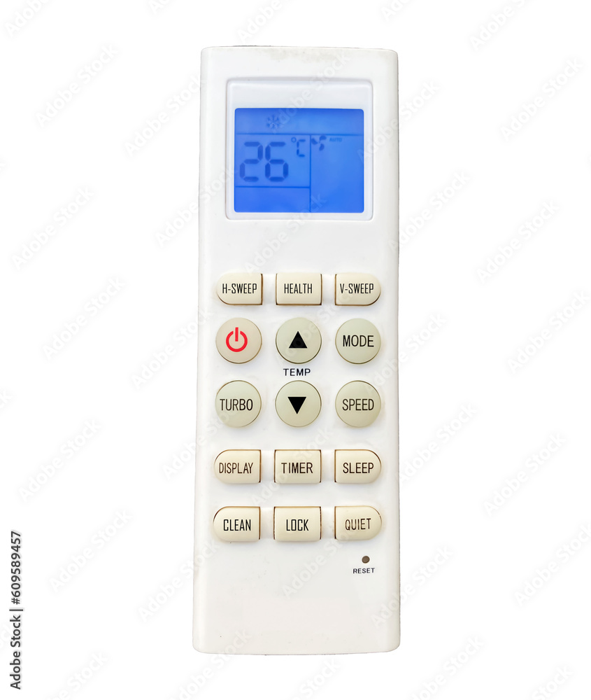 Air condition inverter remote with 26 celsius temperature on screen ...