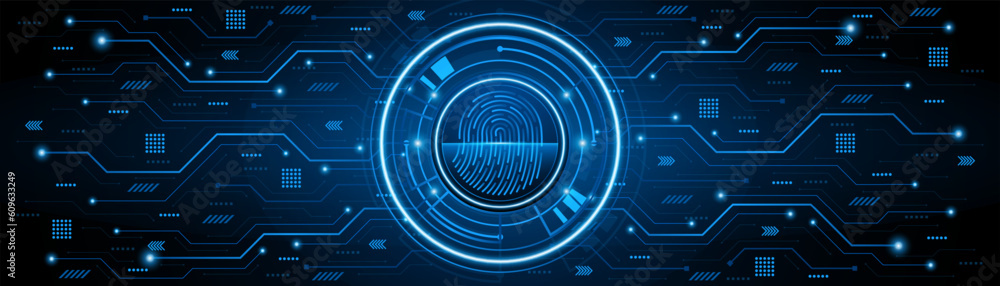 Abstract technology circuit board background. Fingerprint scanning ...