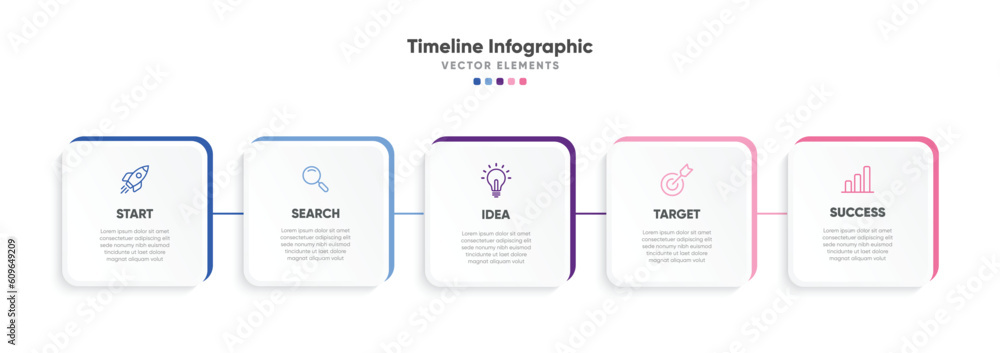 Timeline infographic design with options or steps. Infographics for ...