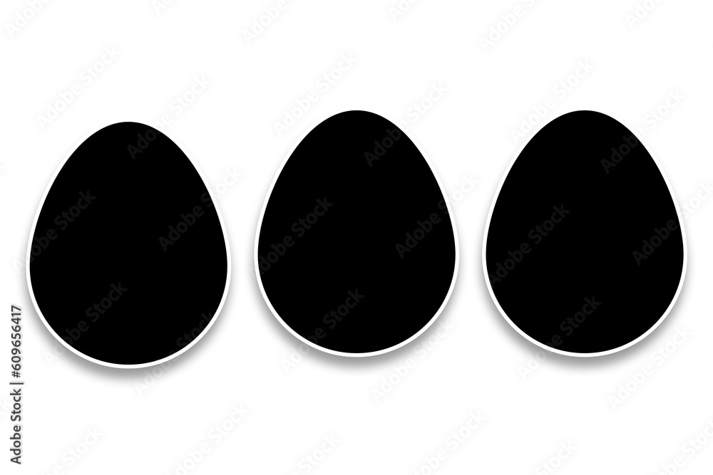 Stock-Illustration „3 Oval egg shape photo frames template design in a ...