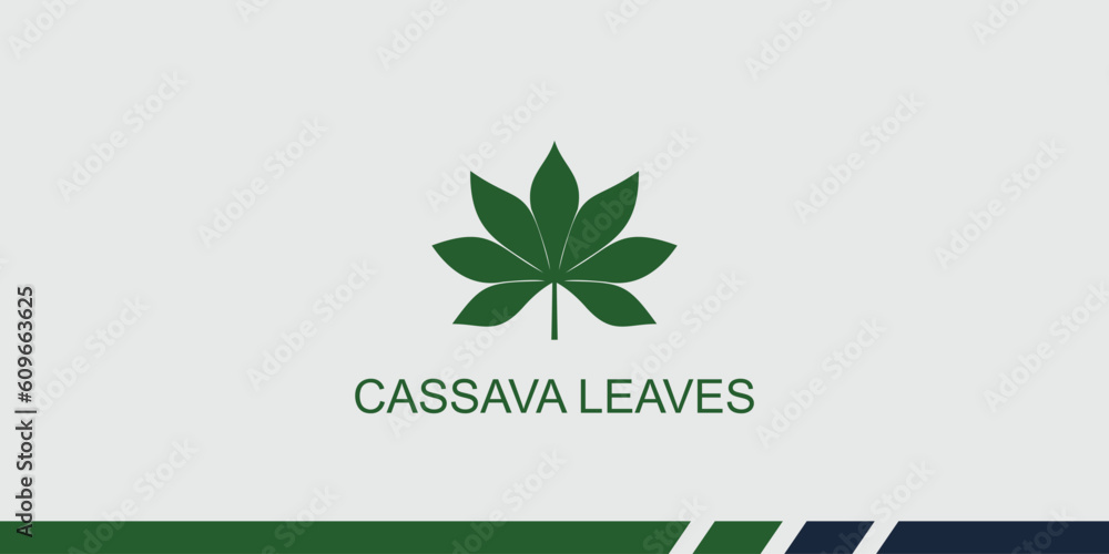 Simple cassava leaves logo design with unique concept | premium vector ...