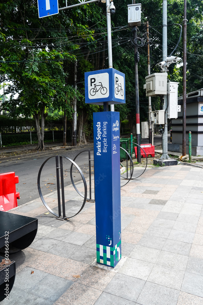 Jakarta, Indonesia, November 9, 2022: Bicycle parking facilities or ...