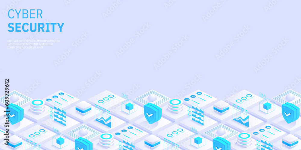 Image vectorielle Stock Cyber security. Data protection. Information ...