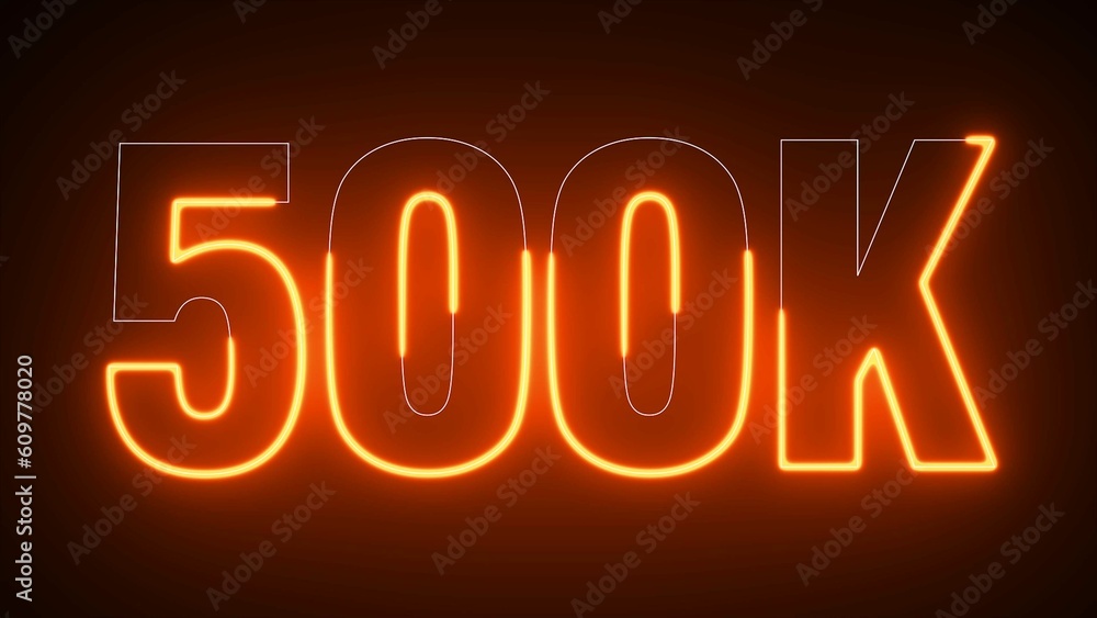 500K Electric orange lighting text with animation on black background ...