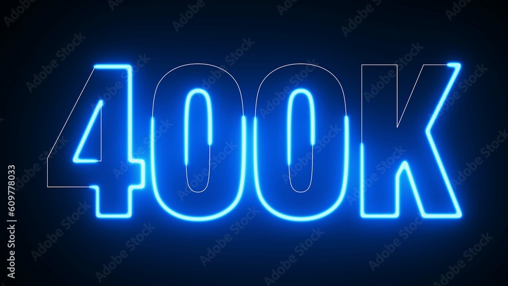 400K Electric Blue lighting text with animation on black background, 3D ...