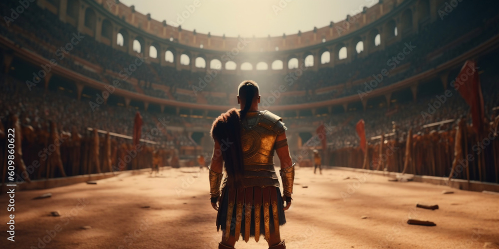 Stock-Illustration „Ancient Roman gladiator in the arena for battles ...