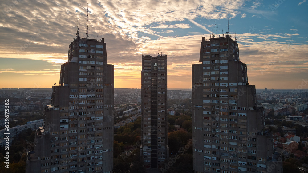 Eastern gate buildings, one of recognizable brutalism architecture ...