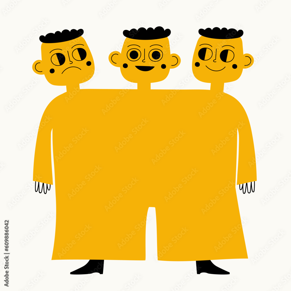 Vector illustration with different emotions boy. Template poster ...