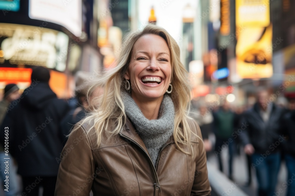 Lifestyle portrait photography of a grinning woman in her 40s that is ...
