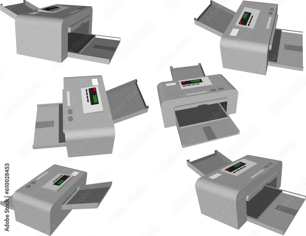 Paper printer cartoon illustration vector sketch Stock Vector | Adobe Stock