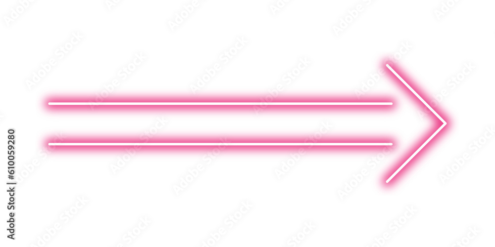 Neon arrow shape png. Glowing pink arrow on transparent background. 素材庫 ...