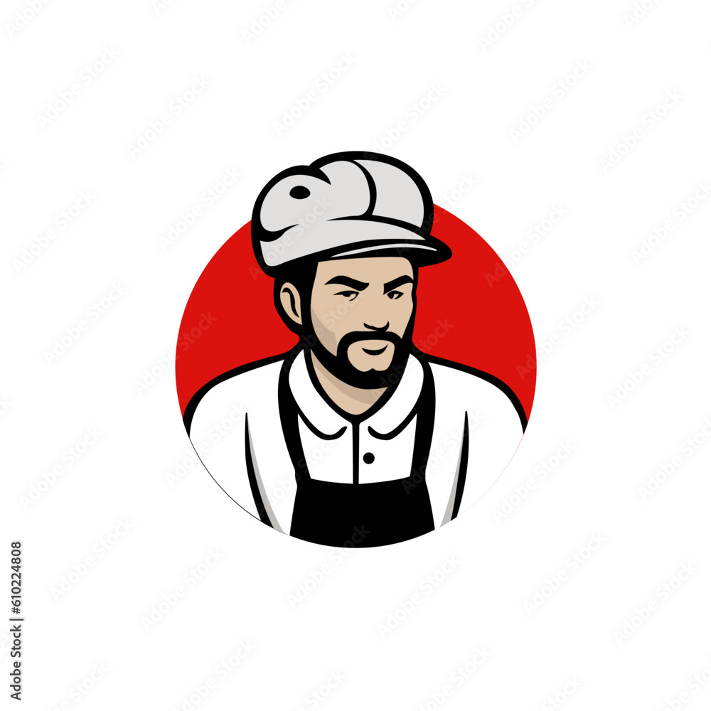 pizza maker chef character app icon logo vector illustration template ...
