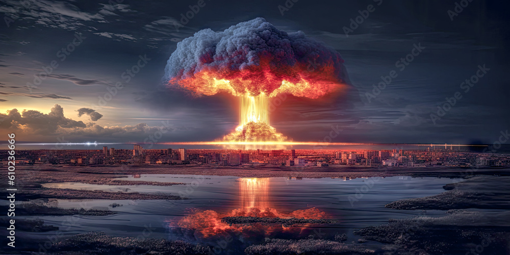 Fictional Illustration of a Nuclear Explosion Wallpaper Background ...