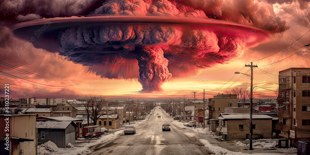Fictional Illustration of a Nuclear Explosion Wallpaper Background ...
