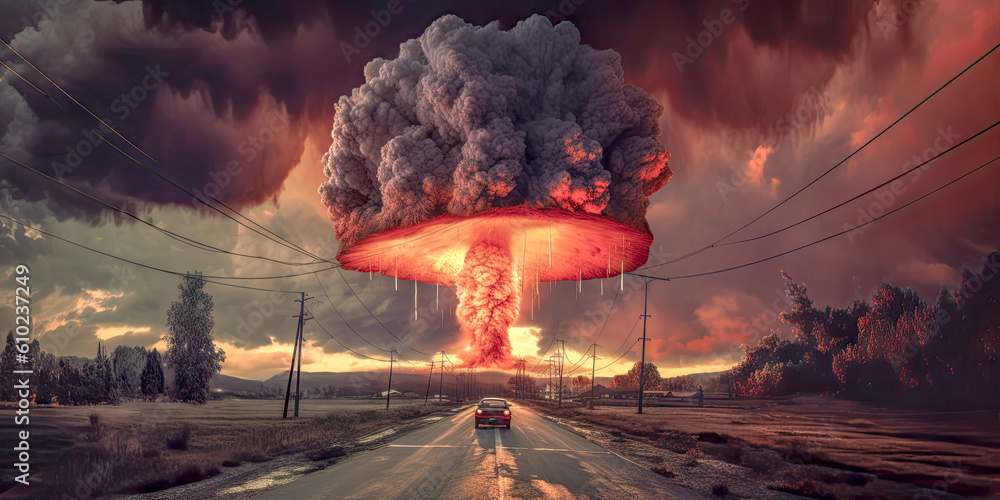 Fictional Illustration of a Nuclear Explosion Wallpaper Background ...