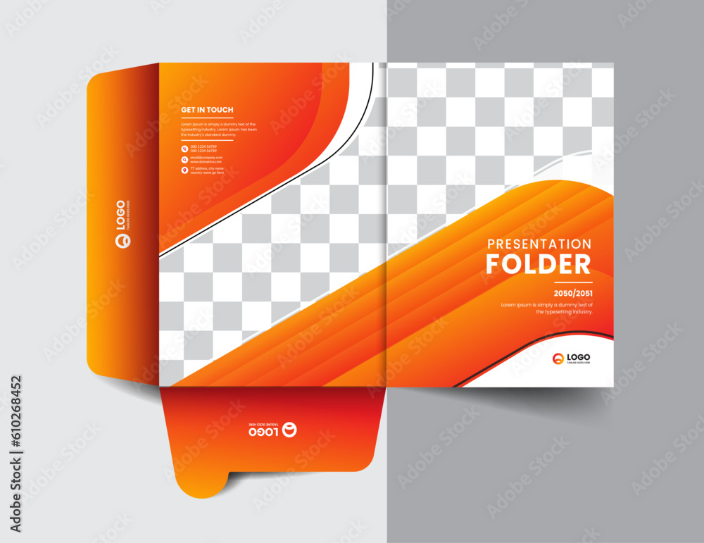 corporate company presentation folder layout concept design with modern ...
