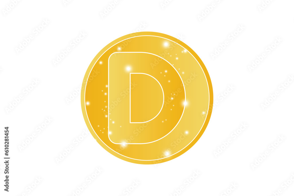 letter d gold logo design template Stock Vector | Adobe Stock