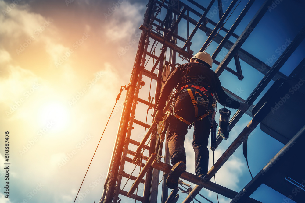 construction engineer worker at heights,architecture sci-fi ...