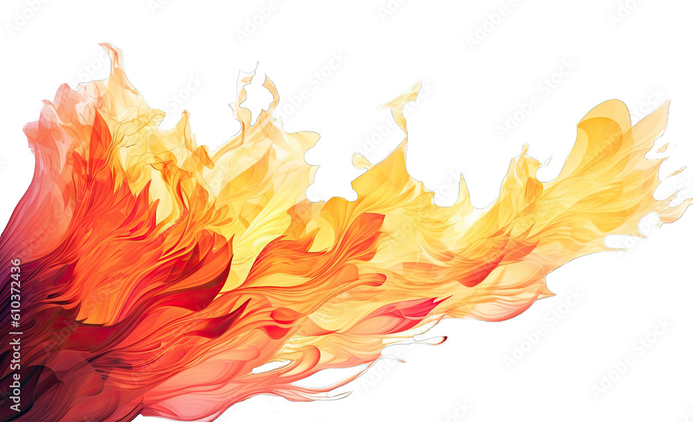 Translucent fire flames and sparks on transparent background. For used ...