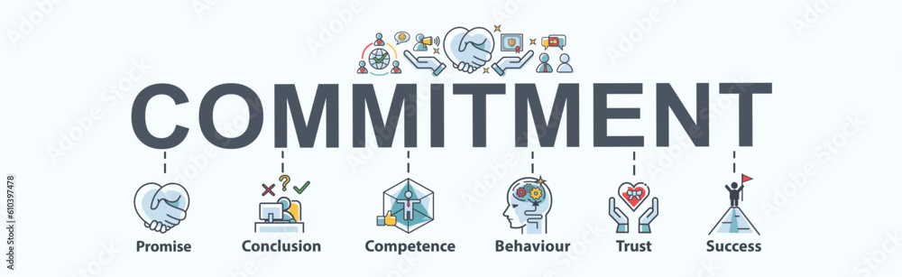 Commitment banner web icon for development, promise, conclusion ...