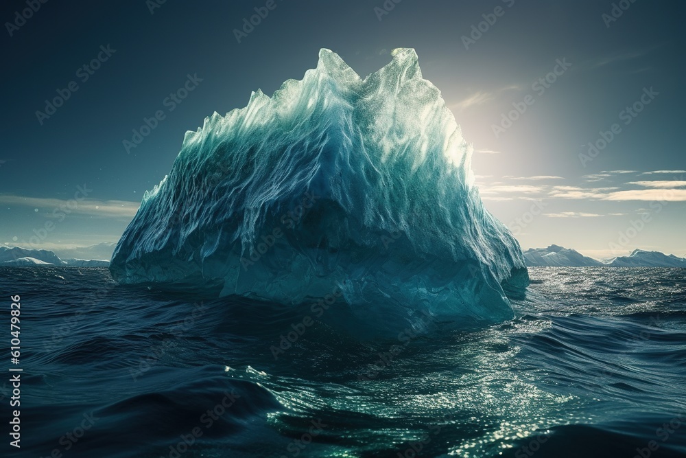 Melting glaciers, floods, icebergs of the North Pole. Global warming of ...