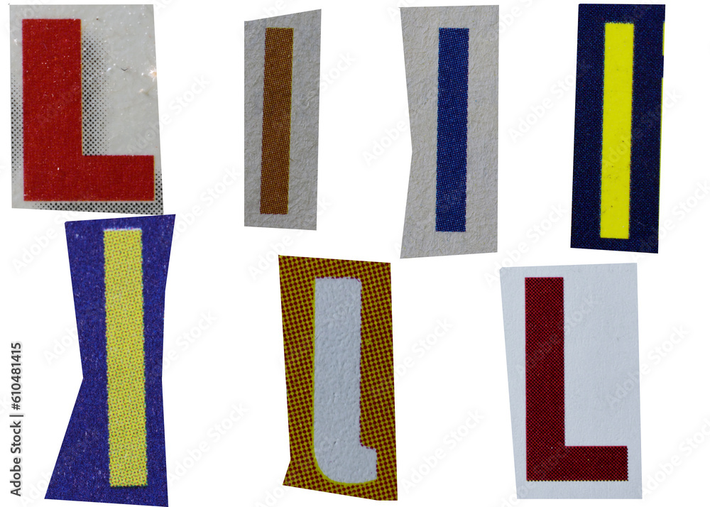 Ilustración de Stock Letter l magazine cut out font, ransom letter ...