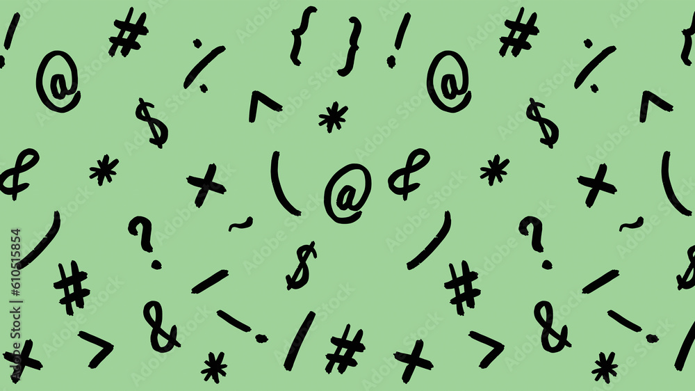 pattern with the image of keyboard symbols. Punctuation marks. Template ...