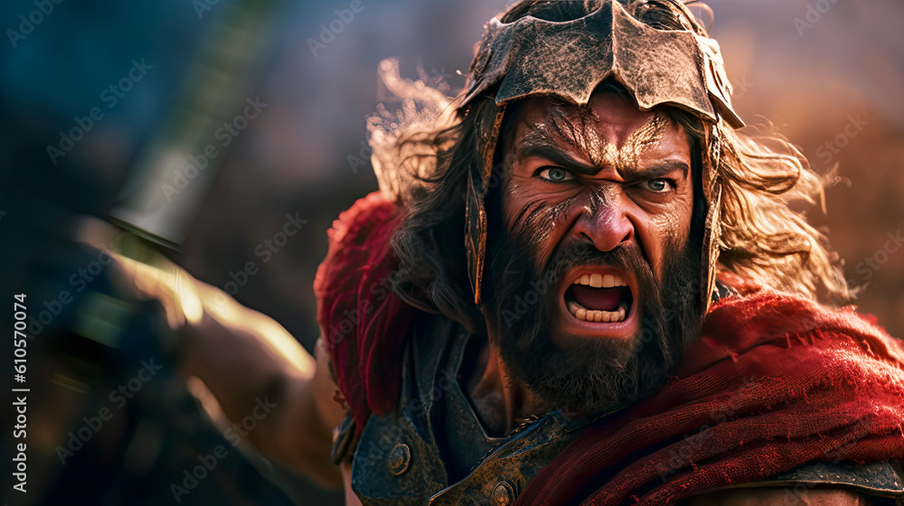 Colorful painting portrait art of the biblical King David in the ...