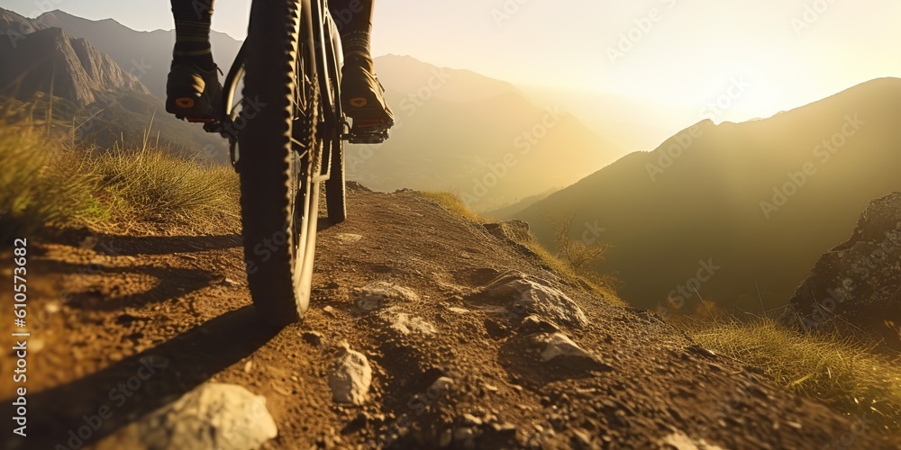 AI Generated. AI Generative. Mountain bike inspirational motivational ...