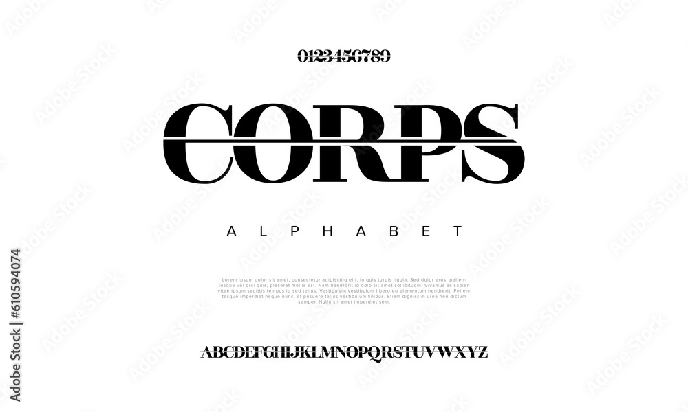 Abstract digital technology logo font alphabet. Minimal modern urban ...